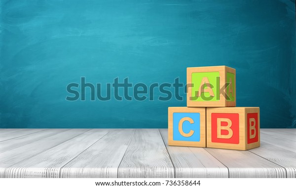 3d Rendering Three Toy Blocks Different Stock Illustration 736358644 ...