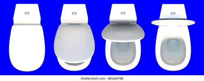 3d Rendering Top View Set Toilet Stock Illustration 681664786 ...