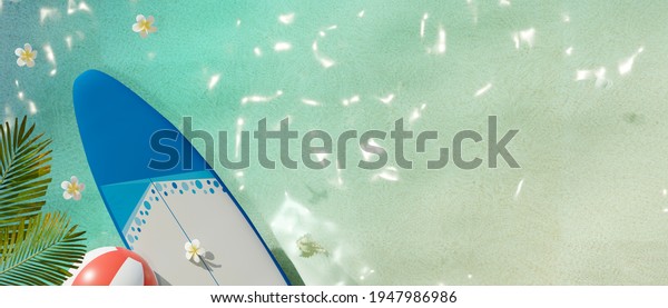 3d Rendering Top View Surfboard Ball Stock Illustration 1947986986 ...