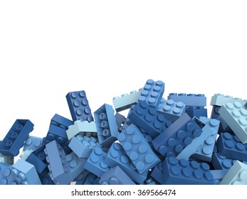 3d Rendering Toy Building Bricks Blue Stock Illustration 369566474 ...