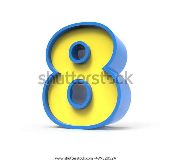 3d Rendering Toylike Plastic Yellow Number Stock Illustration 499520524