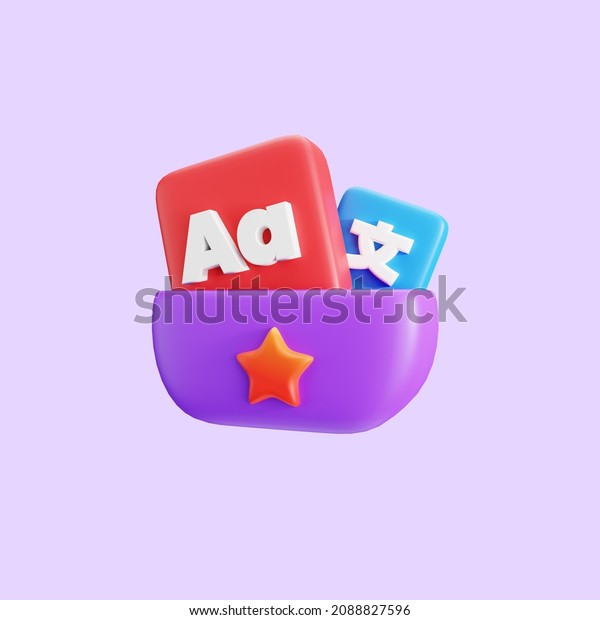 3d Rendering Translator Icon Illustration Concept Stock Illustration ...