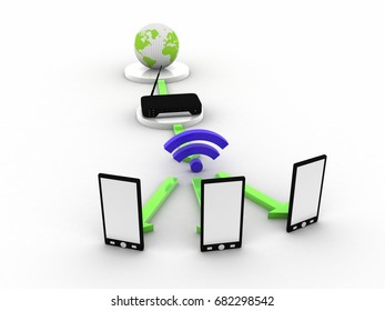 3d Rendering Transmitter Mobile Network Stock Illustration 682298542 ...