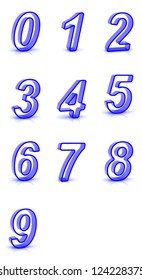 3d Rendering Transparent Numbers Stock Illustration 124228375