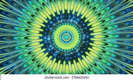 3d Rendering Trippy Circular Background Vibrant Stock Illustration ...