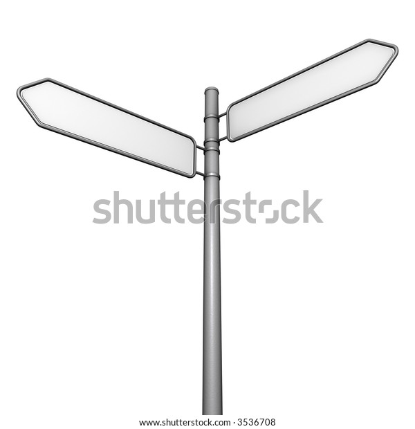 3d Rendering Two Blank Signs Pointing Stock Illustration 3536708 ...