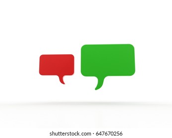3d Rendering Two Chat Box Isolated Stock Illustration 647670256 ...