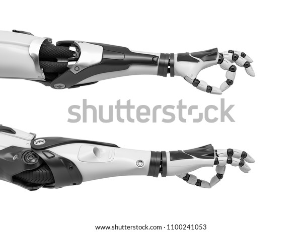3d Rendering Two Robot Arms Hand Stock Illustration 1100241053 ...