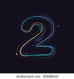 Number Two Symbol Neon Sign Vector Stock Vector (Royalty Free) 1126498814