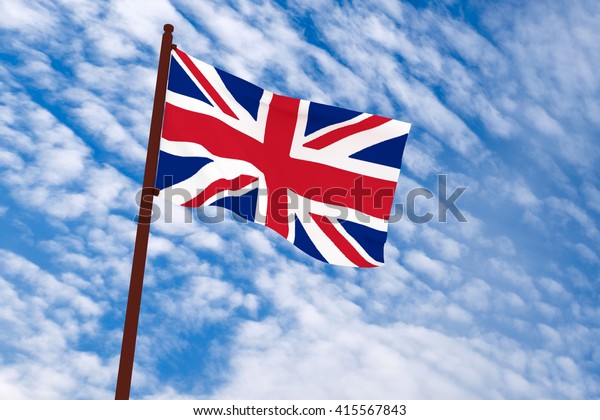 3d Rendering Uk Flag Sky Background Stock Illustration 415567843 ...