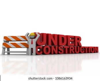 Under Construction Sign 3d Illustration Stock Illustration 62902339