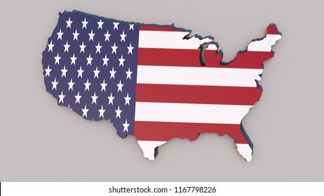 3d Rendering Usa Flag Map 스톡 일러스트 1167798226 | Shutterstock