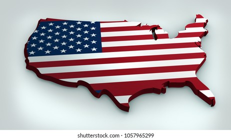 3d Rendering Usa Map Stock Illustration 1057965299 | Shutterstock