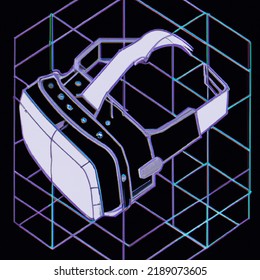3d Rendering Vaporware Style Vr Headset Stock Illustration 2189073605 ...