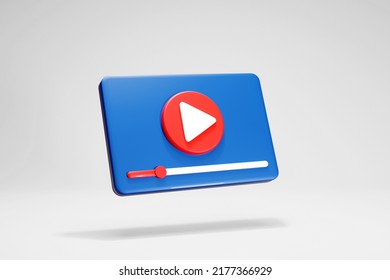 3d Rendering Video Player Icon Symbols Stock Illustration 2177366929 ...