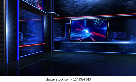 3d Rendering Virtual Set Studio Chroma Stock Illustration 1245369343 ...