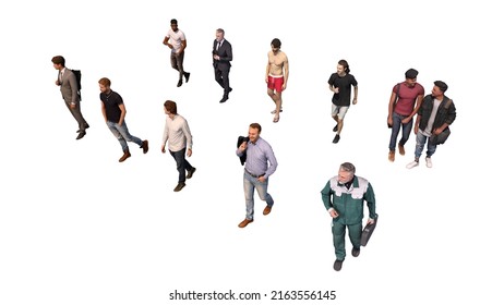 883 Man walking top view white background Stock Illustrations, Images ...