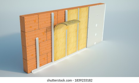 3d Rendering Wall Construction Details Layers Stock Illustration ...