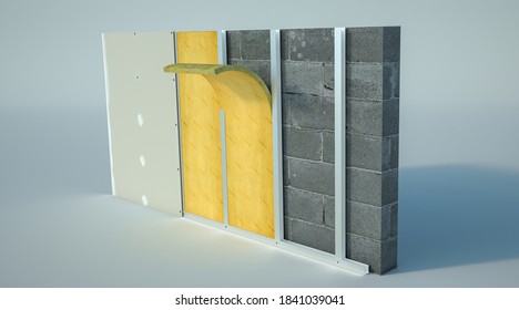 3d Rendering Wall Construction Details Layers Stock Illustration ...