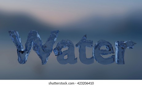 3d Rendering Water Text Liquid Texture Stock Illustration 423206410 ...