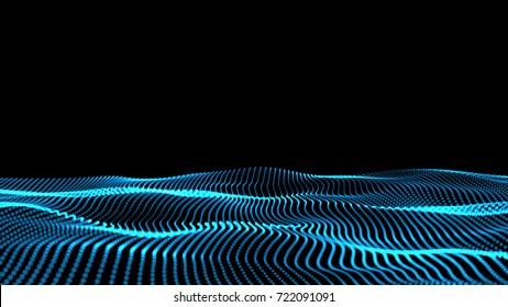 3d Rendering Wave Particles Background 3d Stock Illustration 722091091 ...