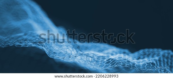 3d Rendering Wavy Hexagon Shape Geometry Stock Illustration 2206228993 ...