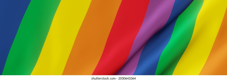 3d Rendering Wavy Rainbow Flag Lgbtq Stock Illustration 2030641064 ...