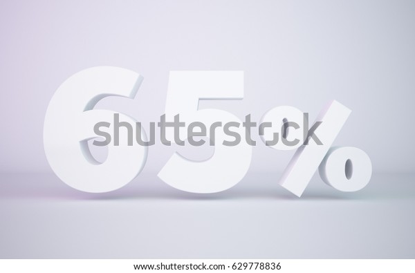 3d Rendering White 65 Percentage Isolated Stock Illustration 629778836 ...