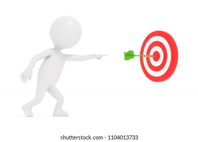 Ilustrasi Stok 3d Man Instructor Pointing Target Board 294798824 ...