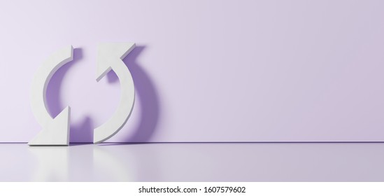 3d Rendering White Clockwise Symbol Double Stock Illustration ...