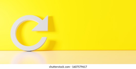 3d Rendering White Clockwise Symbol Refresh Stock Illustration ...