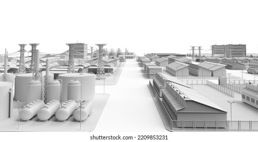 3d Rendering White Industry Model Smart Stock Illustration 2209853231 ...