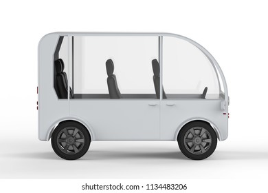 3d Rendering White Mini Van Shuttle Stock Illustration 1134483206 ...