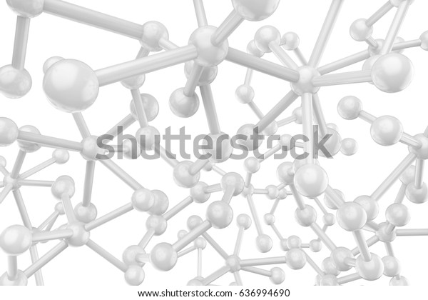 3d Rendering White Molecule Structure On Stock Illustration 636994690 ...