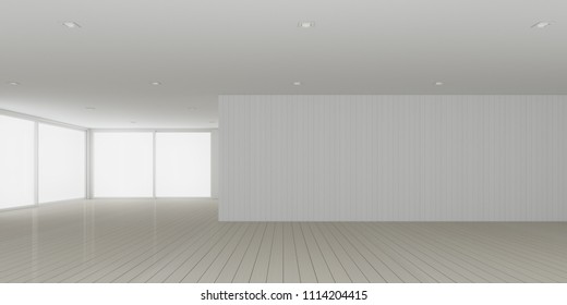 3d Rendering White Room Space Interior Stock Illustration 1114593521 ...