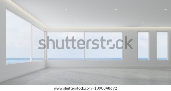 3d Rendering White Room Space Interior Stock Illustration 1090848692 ...