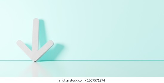 3d Rendering White Symbol Down Arrow Stock Illustration 1607571274 ...
