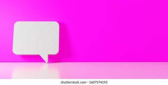 3d Rendering White Symbol Rectangular Chat Stock Illustration ...