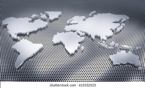 3d Rendering White World Map Stock Illustration 615532523 | Shutterstock