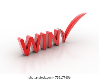 3d Rendering Win Check Mark: ilustración de stock 755177656 | Shutterstock