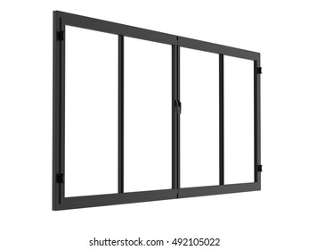 Black Sliding Aluminum Window Frame Isolated Stock Photo (Edit Now ...