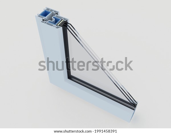 3d Rendering Window Profile Section Stock Illustration 1991458391 ...