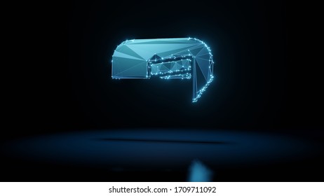 3d Rendering Wireframe Digital Techno Neon Stock Illustration ...