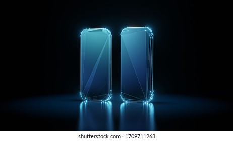 3d Rendering Wireframe Digital Techno Neon Stock Illustration 1709711263