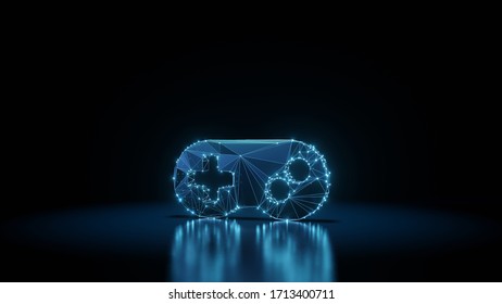 3d Rendering Wireframe Digital Techno Neon Stock Illustration ...