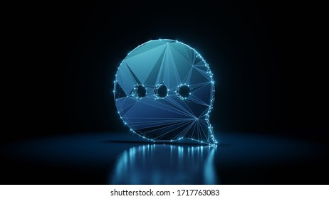3d Rendering Wireframe Digital Techno Neon Stock Illustration ...