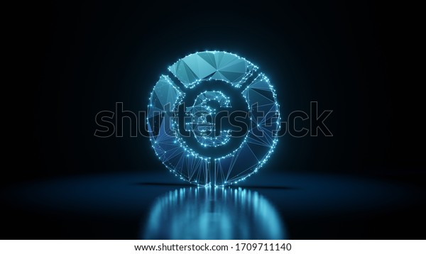 3d Rendering Wireframe Digital Techno Neon Stock Illustration ...