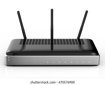 3d Rendering Wireless Router On White Stock Illustration 470576900 ...