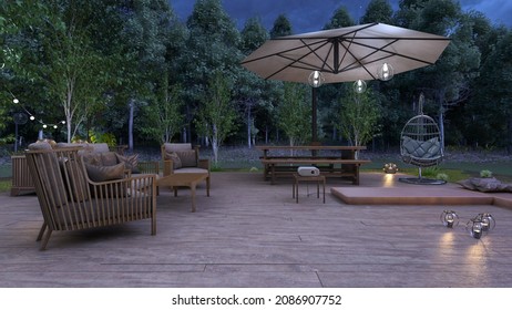 3d Rendering Wood Deck Stock Illustration 2086907752 | Shutterstock