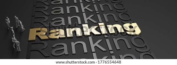 3d Rendering Word Ranking Golden Letters Stock Illustration 1776554648 ...